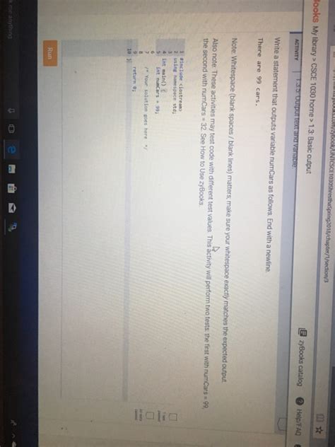 Solved Books My Library CSCE Home Basic Output Chegg Com