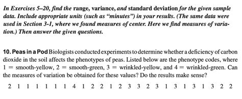Solved In Exercises Find The Range Variance And Chegg
