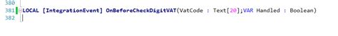 Event Request Codeunit 12104 Onbeforecheckdigitvat · Issue 2387 · Microsoftalappextensions