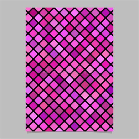 Pink Abstract Diagonal Rounded Square Pattern Background Poster Template Vector Graphic Stock