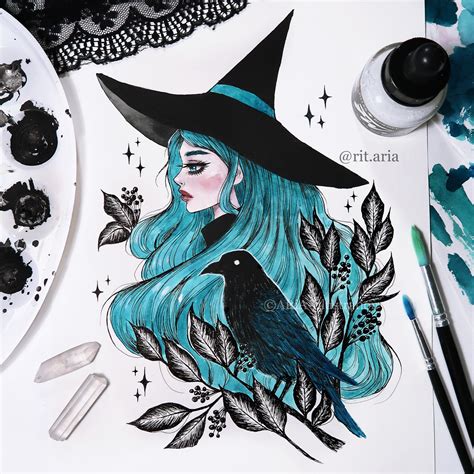 Raven Witch Art Print — Aria Illustration