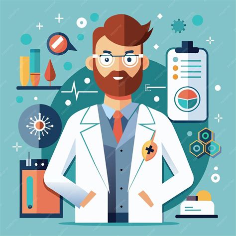Flat Style Vector Illustration Of A Medical Physicist Premium Ai