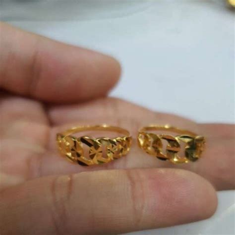 Jual Cincin Setengah Rantai Rante Emas Asli Kadar 700 16k 70 Kuning