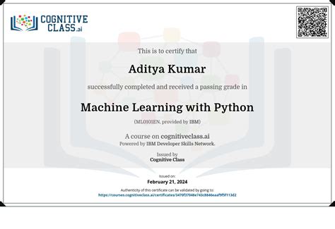 Ibm Ml0101en Certificate Cognitive Class