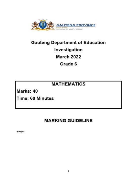 Grade 6 Investigation Marking Guideline Pdf Mathematics Applied