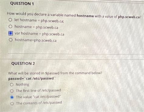 Solved QUESTION 8 What Variable Does The BASH While Loop And Chegg