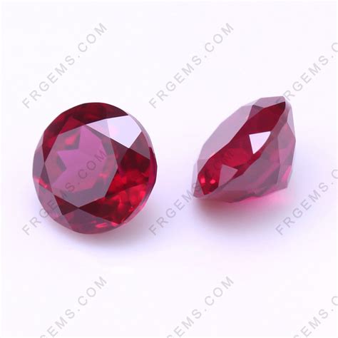 Wholesale Lab Grown Ruby Red Color Round Shaped Faceted China Gemstone