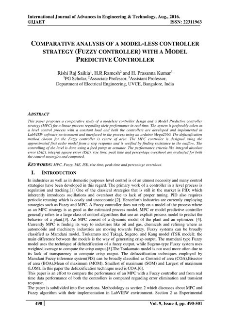 pdf comparative analysis of a model less controller strategy fuzzy