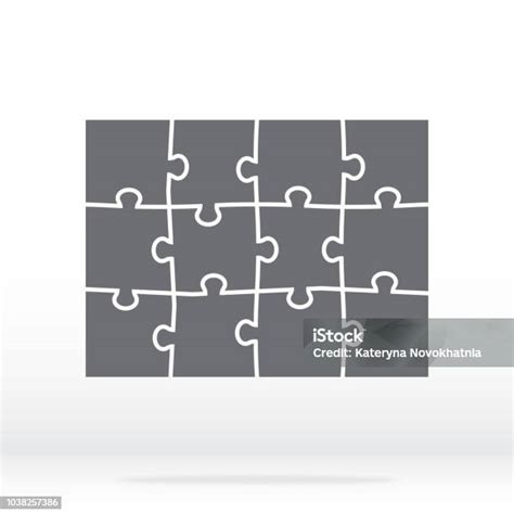 간단한 아이콘 회색에서 퍼즐 간단한 아이콘은 회색 바탕에 12 개의 요소 퍼즐 간단한 아이콘 퍼즐 4 3 조각에 재고 벡터입니다 평면 디자인입니다 퍼즐에 대한 스톡 벡터