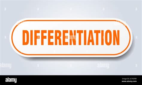 Differentiation Sign Rounded Isolated Sticker White Button Stock