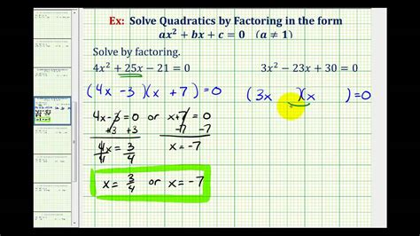 Ex 2 Factor And Solve A Quadratic Equation A Not 1 YouTube
