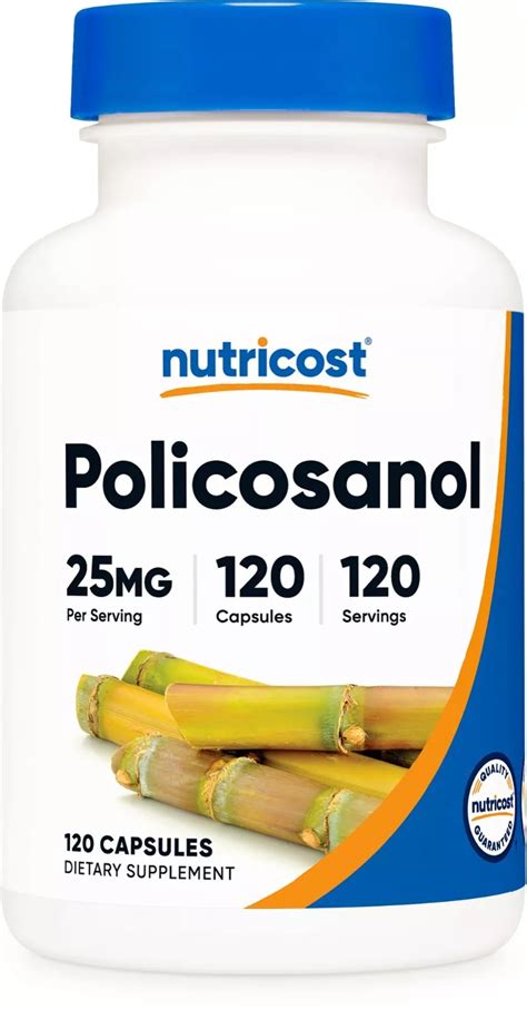 Policosanol 25mg 120 Capsules Gluten Free And Vegetarian Friendly