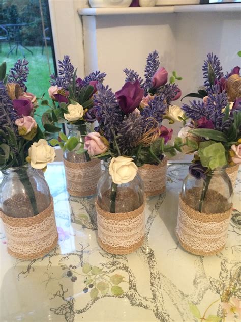 Bottles Covered With Hessian For The Rustic Shabby Chic Look Shabby