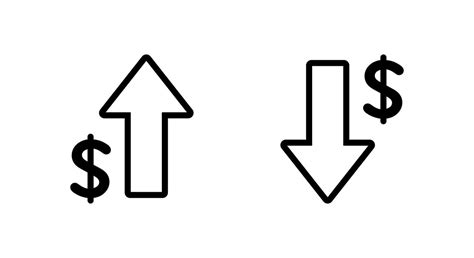 Dollar Price Up And Down Icon In Trendy Style Usd Growth And Decline