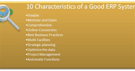 10 Characteristics Of A Good ERP System Accounting Education