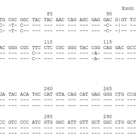 Partial Nucleotide Sequences Alignment Of A A01010101