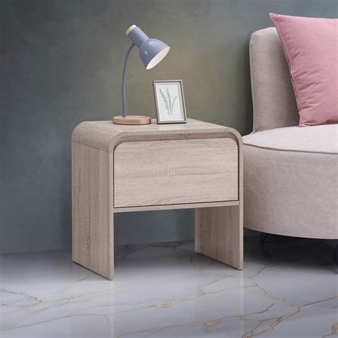 Natalya Side Table 1 Drawer Oak Original Mattress Factory Australia