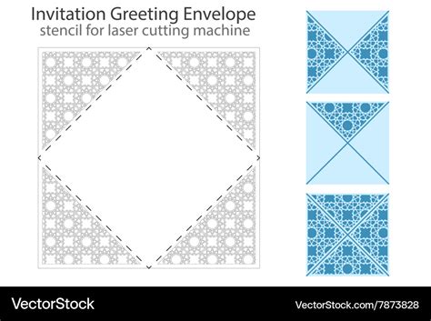 Laser Cut Envelope Template Royalty Free Vector Image