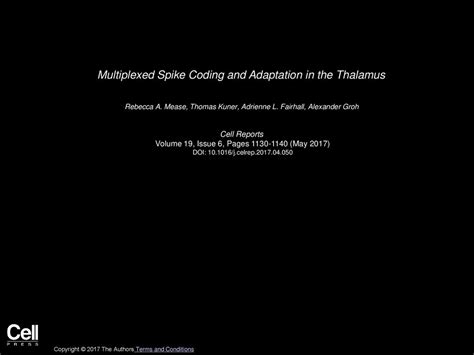 multiplexed spike coding and adaptation in the thalamus ppt download