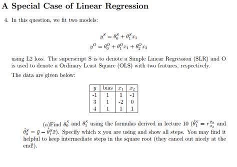 A Special Case Of Linear Regression 4 In This