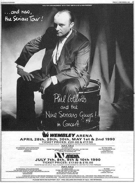 Phil Collinss 1990 Concert And Tour History Concert Archives