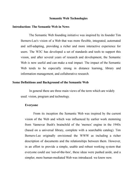 Semantics Web Technology Semantic Web Technologies Introduction The Semantic Web In News The