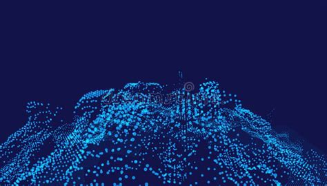 Digital Background With Glowing Tech Particles Design Stock Vector