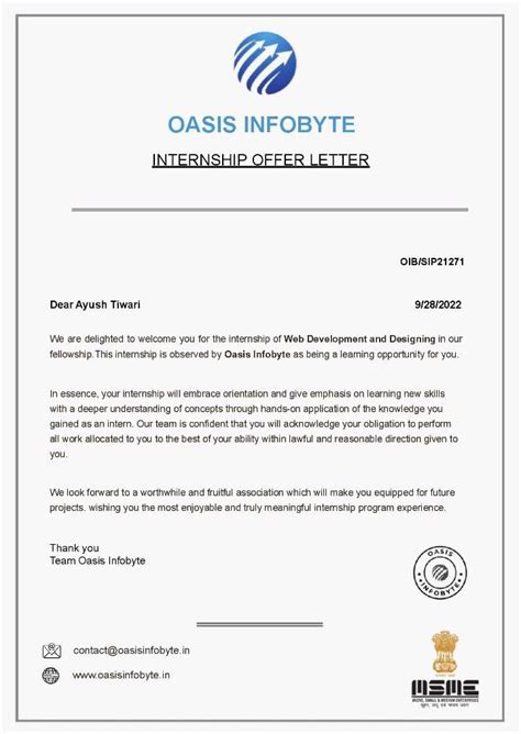 ayush tiwari on linkedin internship oasisinfobyte webdevelopment