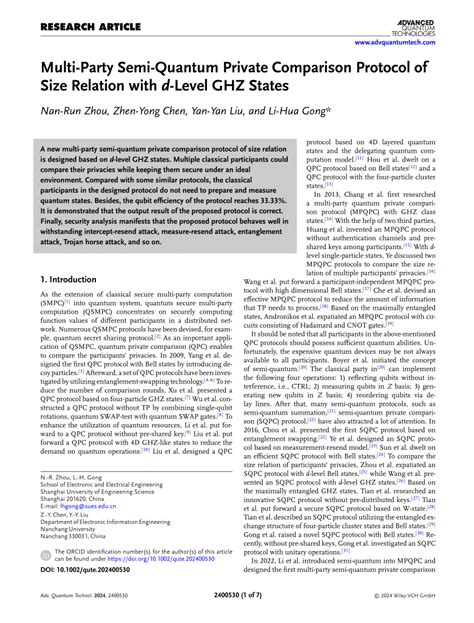Multi‐party Semi‐quantum Private Comparison Protocol Of Size Relation