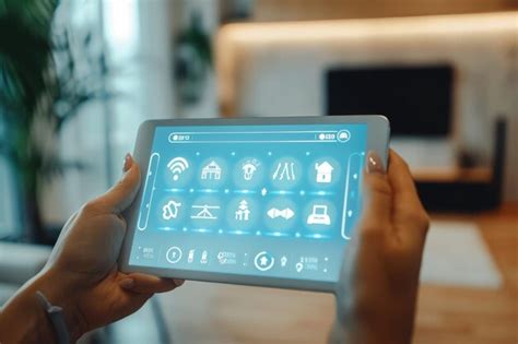 Premium Photo A Woman Holds A Tablet In Her Hand Displaying Various Icons On The Screen A