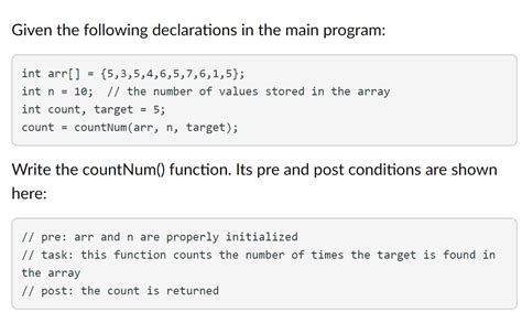 Solved Given The Following Declarations In The Main Program