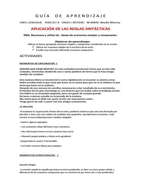 Oraciones Compuestas 1er Grado Oraciones Compuestas 1er Grado