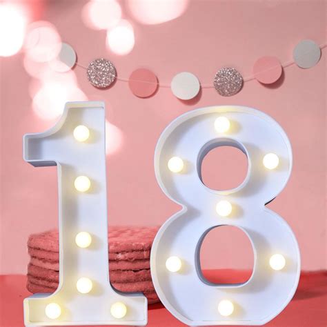 8 8 Decorative Led Light Up Numbers Marquee Numbers Lights For 18th