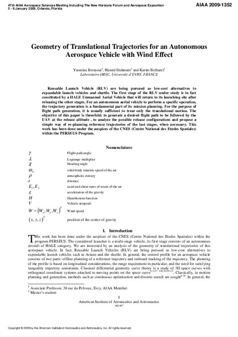 Pdf Geometry Of Translational Trajectories For An Autonomous Vehicle