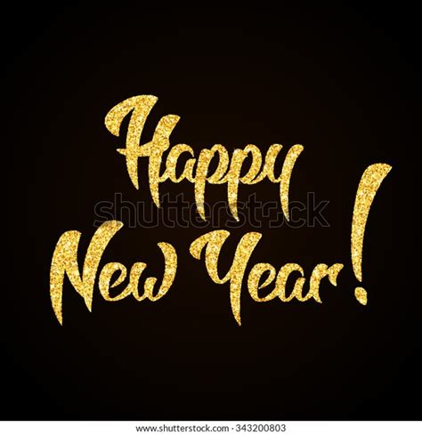Thank You Gold Glitter Hand Lettering Stock Vector Royalty Free