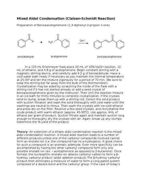 Pdf Mixed Aldol Condensation Dokumentips
