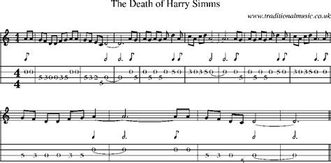 Mandolin Tab And Sheet Music For Songthe Death Of Harry Simms