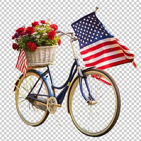 Premium Psd Cycle Decorate With American Flag
