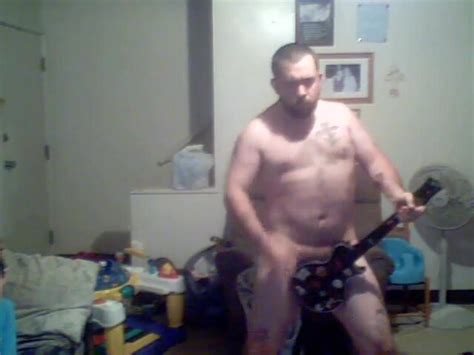 Playing Guitar Hero Naked ThisVid
