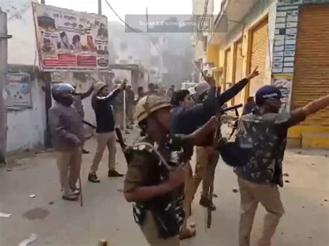 Sambhal Mosque Violence Clashes Erupt As Angry Mob Pelts Survey Team