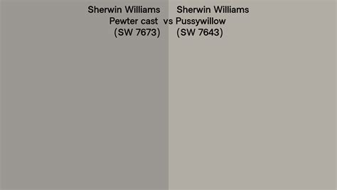 Sherwin Williams Pewter Cast Vs Pussywillow Side By Side Comparison