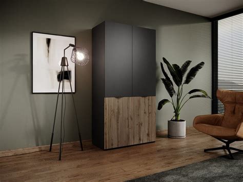 Compleo Kleiderschrank Mit Fronten Gefräst Und 2x Kleiderstange Modern