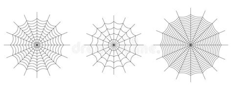 Symmetrical Spider Web Icon Geometric Halloween Badge Minimal Spooky Sticker Stock Vector