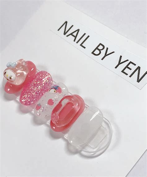 곧 할인 종료 러블리 마이멜로디 네일 ㅣ 수제 네일팁 ㅣ 산리오 네일 에이블리