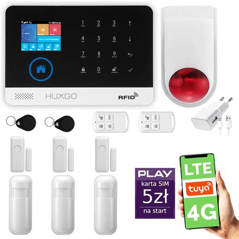 Alarm Bezprzewodowy Wifi Gsm 4G Lte System Alarmowy Huxgo Hxa003 4G