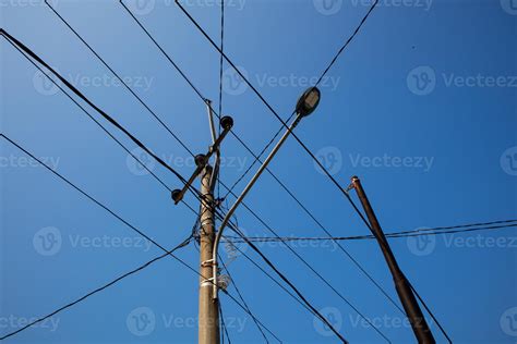 Power Pole Photo With Dangling Wire Power Pole Cable 50468323 Stock