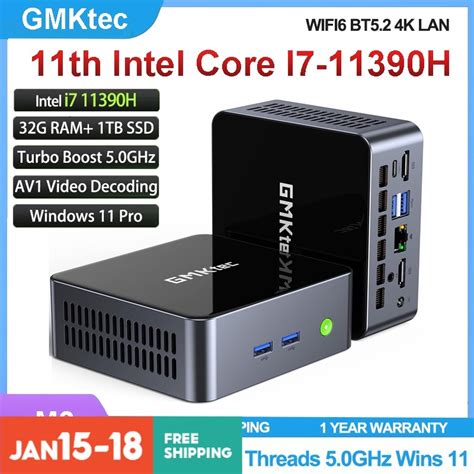 GMKtec M Mini PC Th Intel Core I H Mini PC Windows DDR GB GB SSD WIFI BT