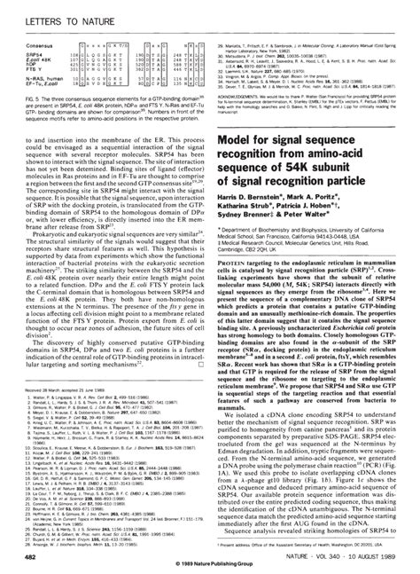 Pdf Model For Signal Sequence Recognition From Amino Acid Sequence Of 54k Subunit Of Signal