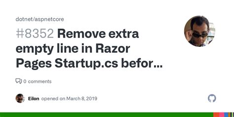 Remove Extra Empty Line In Razor Pages Startup Cs Before Call To