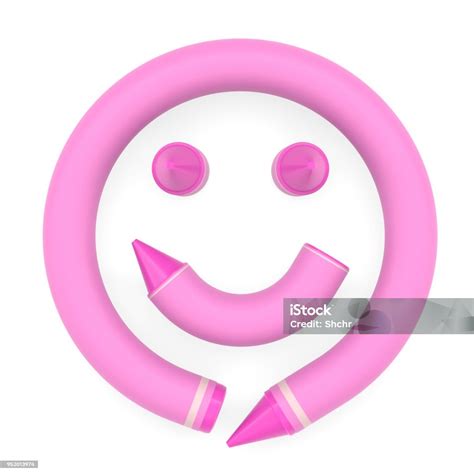 Photo Libre De Droit De Émoticône Demoji Heureux Lac Cire Rose Colorie